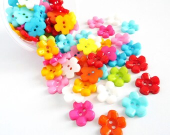 Flower shape buttons | Etsy