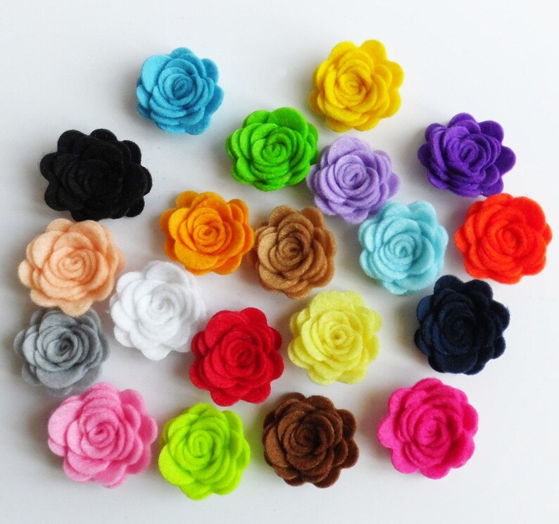 Felt Flower 20 Pieces Spring Felt Ornaments Floral Gift - Etsy