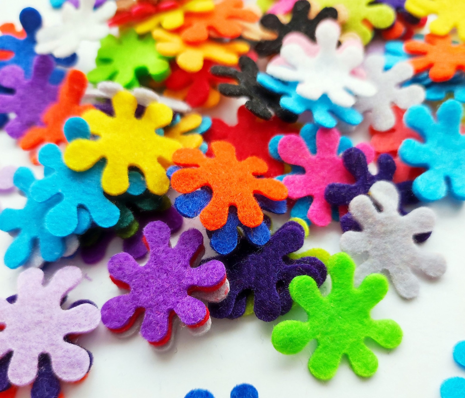 Felt Die Cuts in Assorted Colors, Felt Shapes for Crafts, Party ...