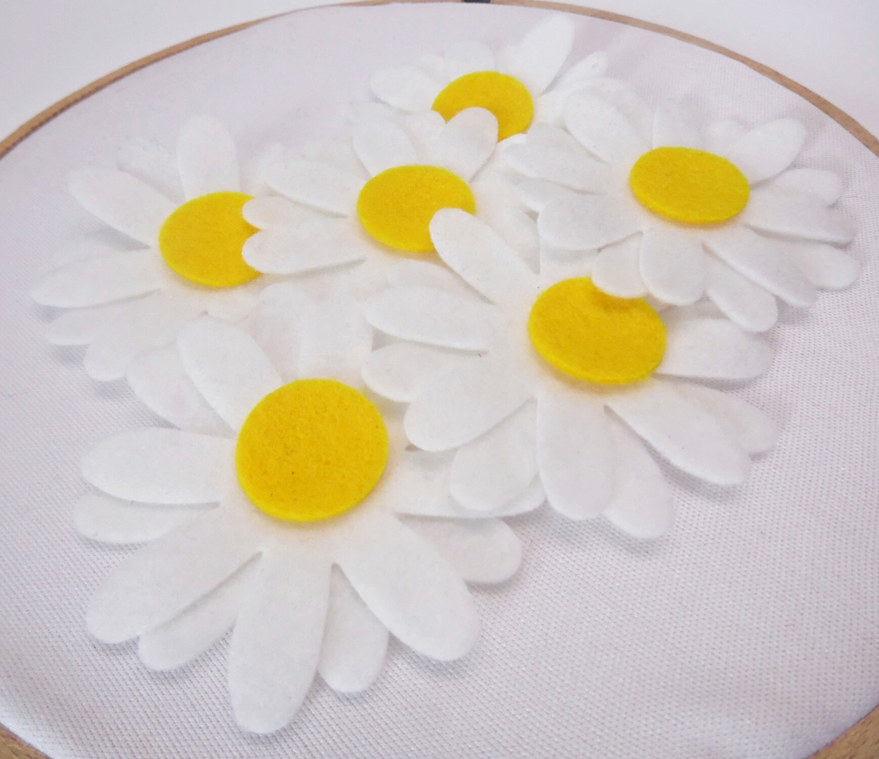 Felt Embellishments Floral Applique Felt Daisies Flower | Etsy