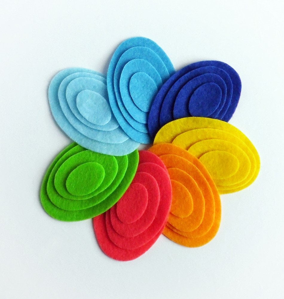 Geometric Shapes Felt Ovals Felt Eggs for Crafts Felt | Etsy