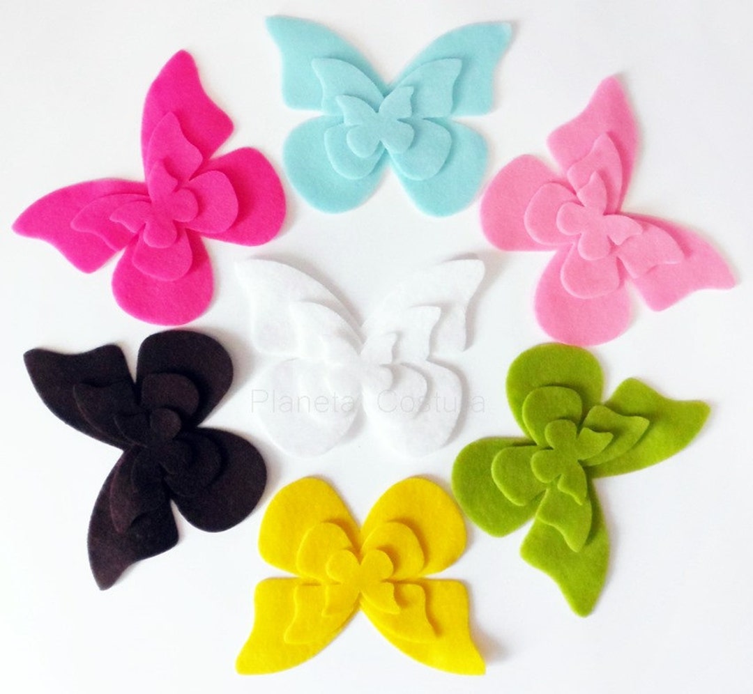 Felt Butterflies in Mixed Sizes, Die Cuts for Diy Projects, Butterfly ...