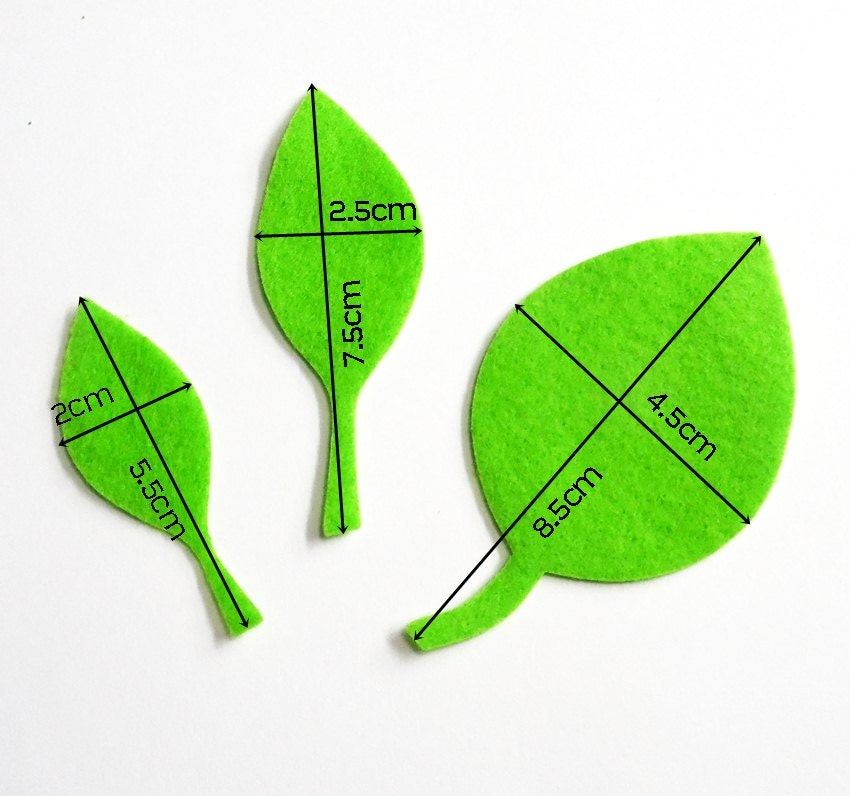 Hojas de fieltro en dos tonos verdes set de 18 piezas - Etsy México