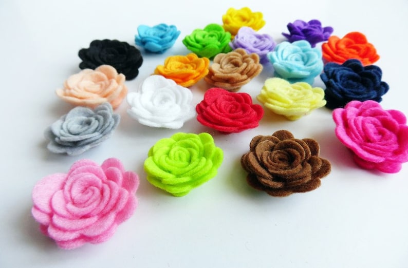 Felt Flower 20 Pieces Spring Felt Ornaments Floral Gift - Etsy