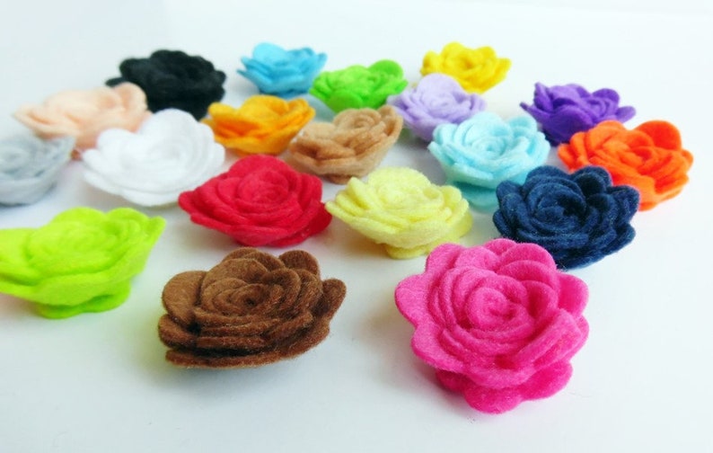 Felt Flower 20 Pieces Spring Felt Ornaments Floral Gift - Etsy