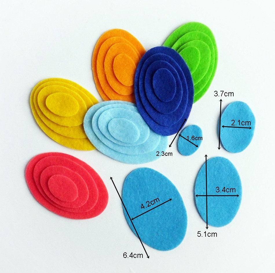 Geometric Shapes Felt Ovals Felt Eggs for Crafts Felt | Etsy