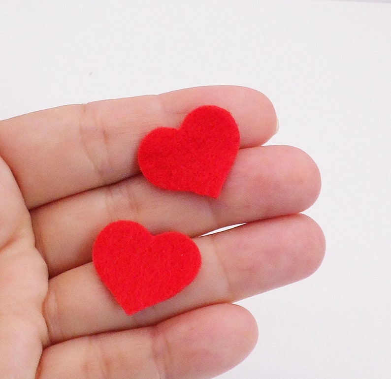 Red Felt Hearts Small Embellishments for Valentines Day - Etsy