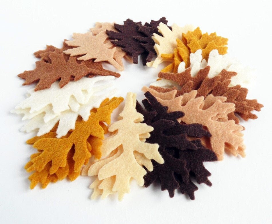 Felt leaves in fall colors autumn medium leaves felt | Etsy