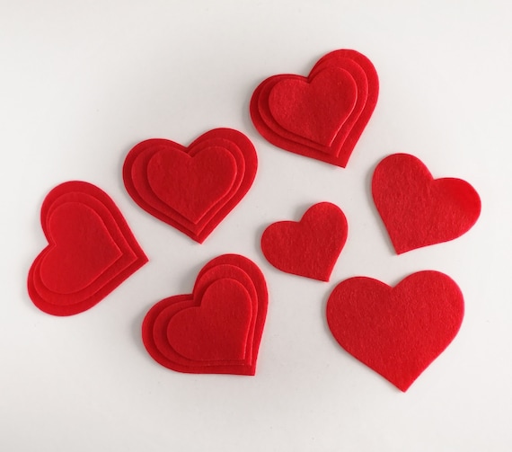 Red Felt Hearts Felt Shapes Die Cuts for Crafts Wedding | Etsy