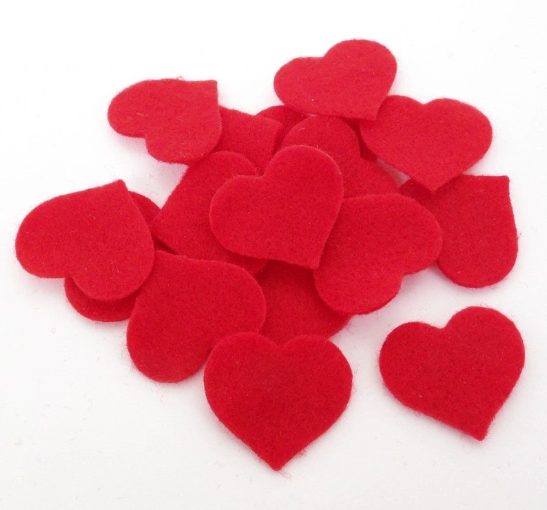 Red Felt Hearts Small Embellishments for Valentines Day - Etsy