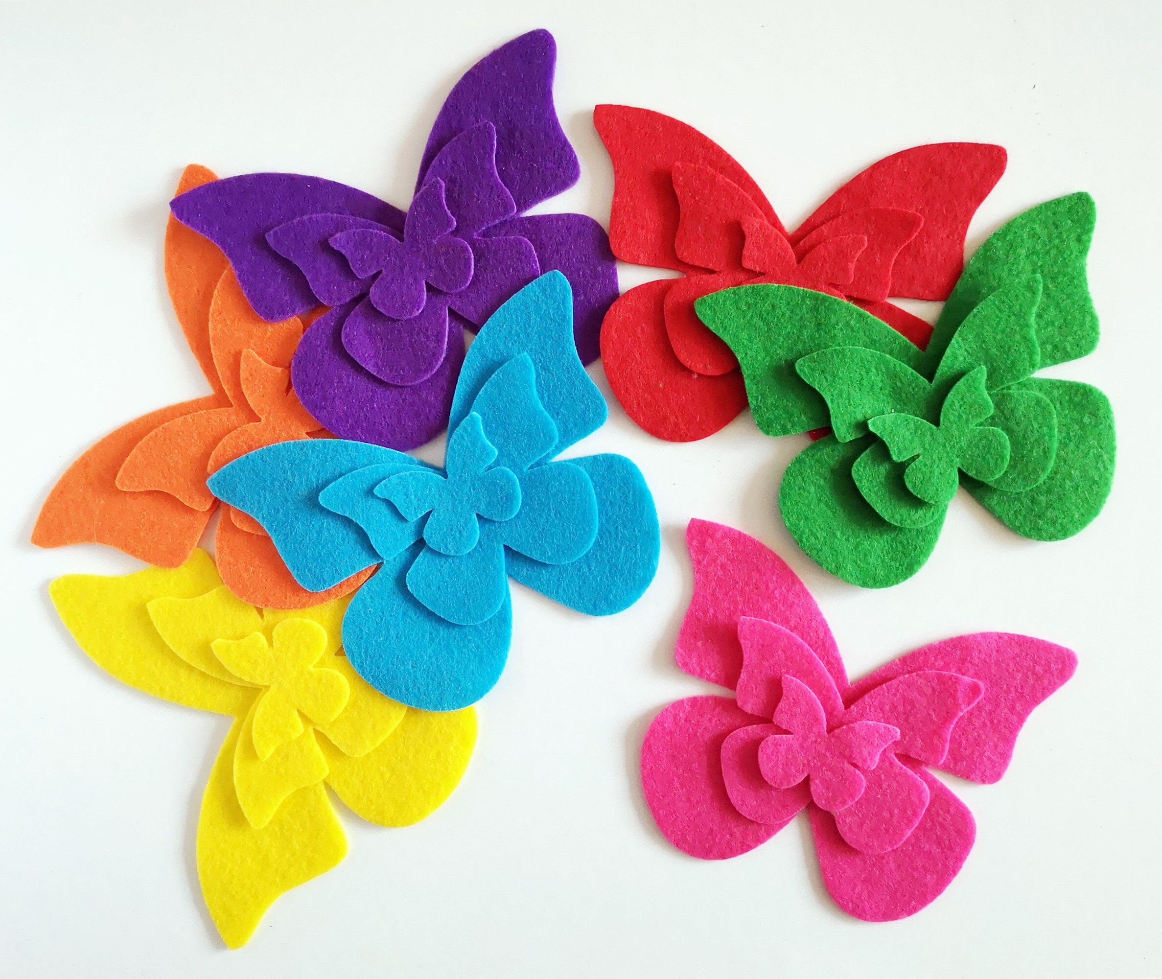Mariposas de fieltro en colores alegres y brillantes - Etsy México