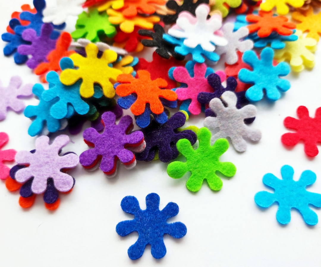 Felt Die Cuts in Assorted Colors, Felt Shapes for Crafts, Party ...