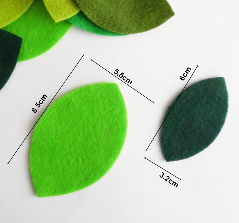 Big Felt Leaves Green Foliage Pre Cut Felt Shapes Craft - Etsy