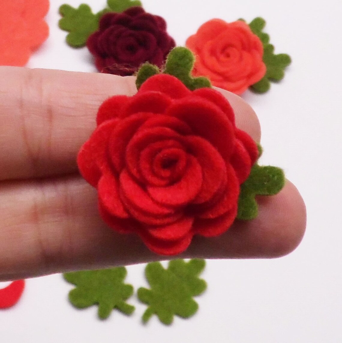 Set de flores y hojas de fieltro figuras troqueladas para | Etsy