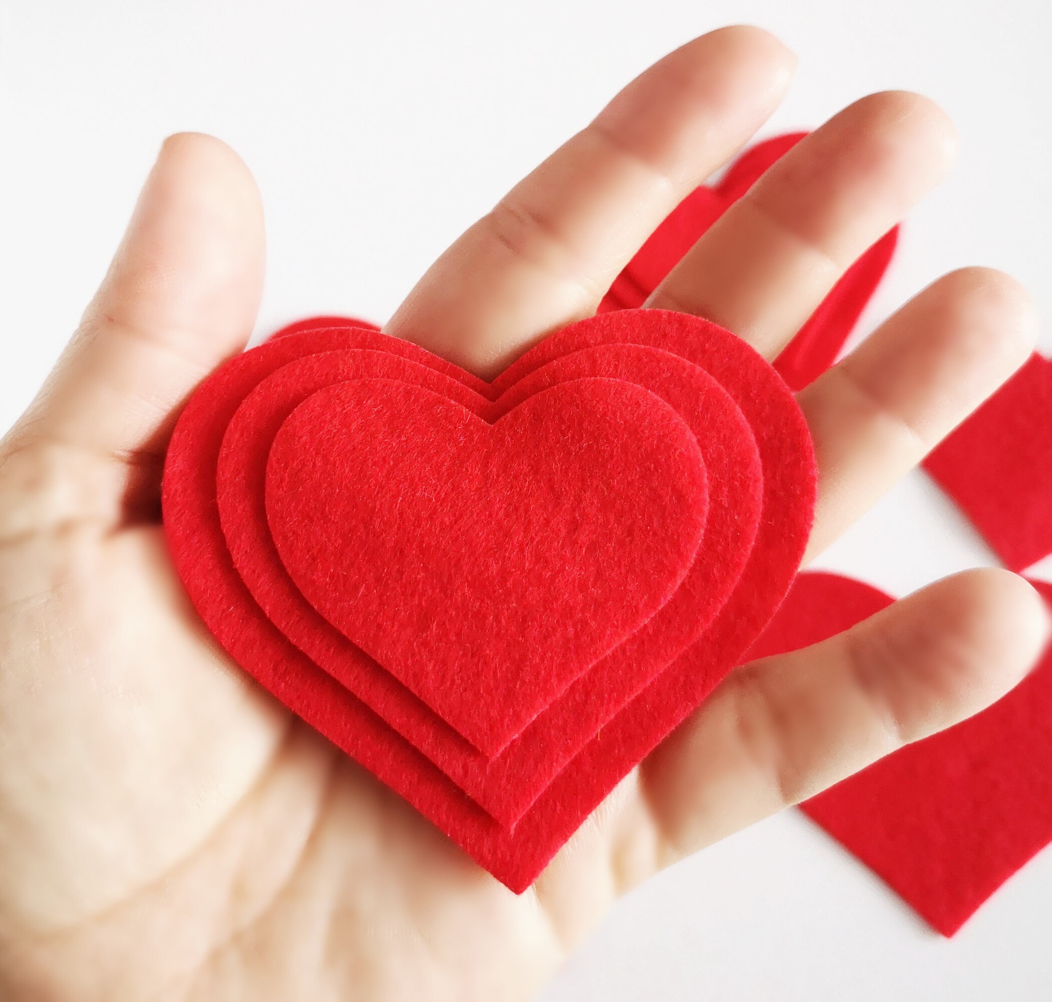 Red Felt Hearts Felt Shapes Die Cuts for Crafts Wedding | Etsy