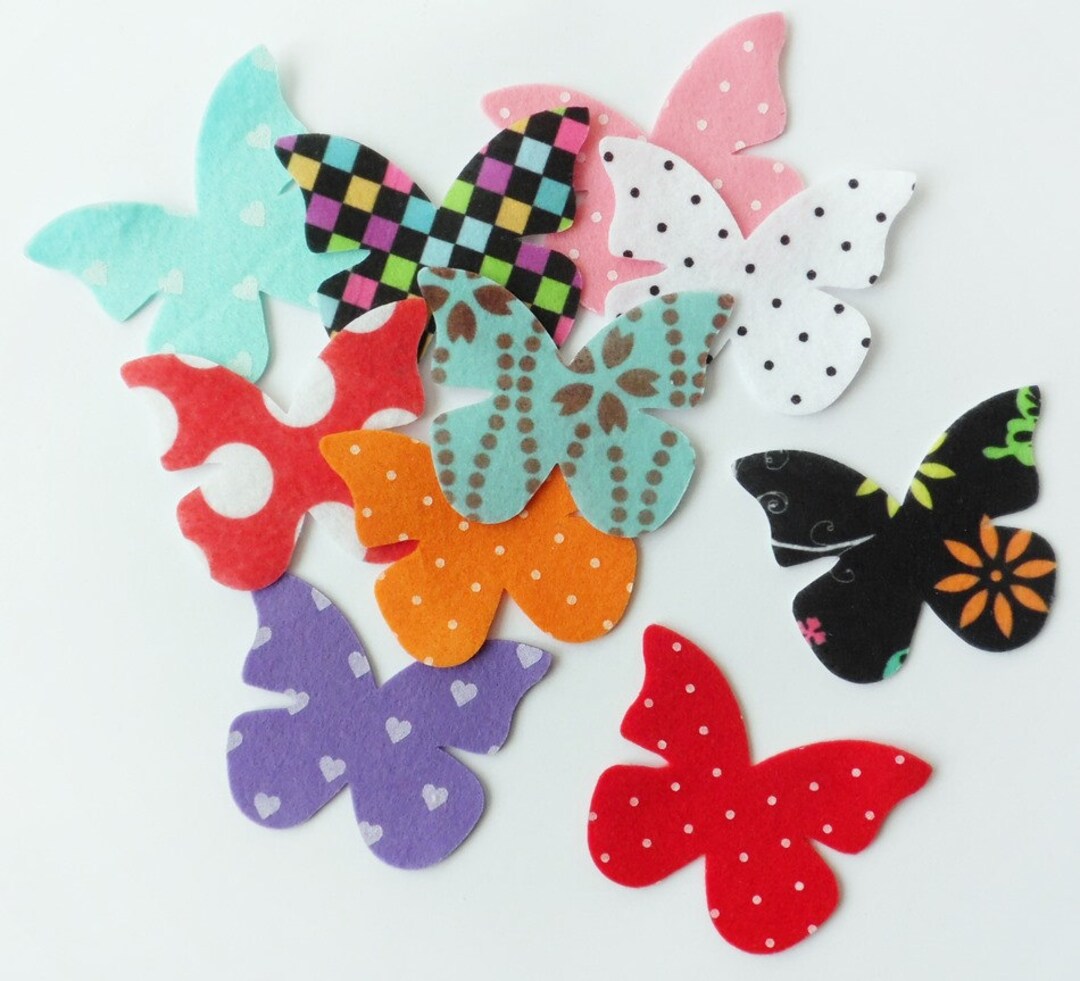 Mariposas fieltro estampado medianas, figuras de fieltro para ...