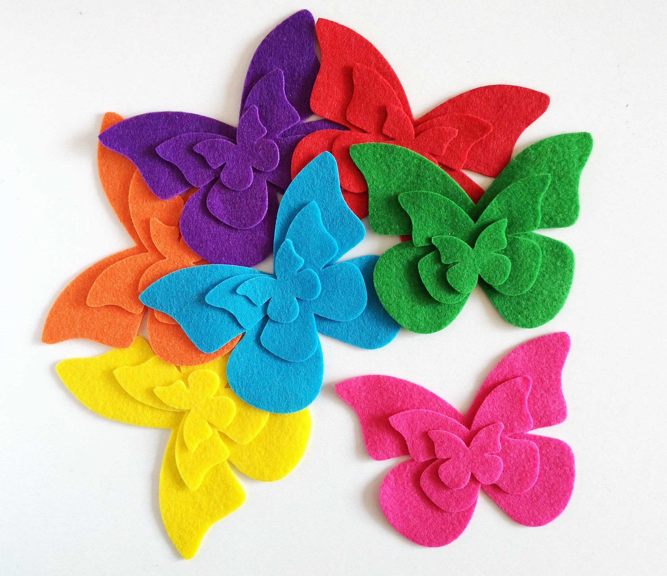 Mariposas de fieltro en colores alegres y brillantes | Etsy México