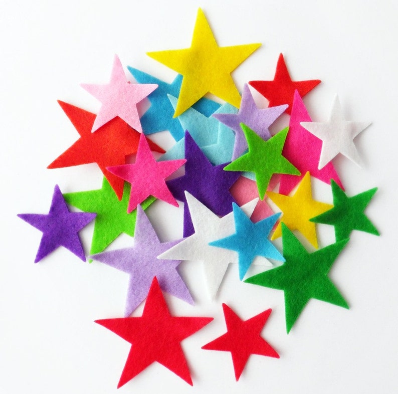Felt Star Felt Star Shapes Craft Supply Crafts Die Cut - Etsy