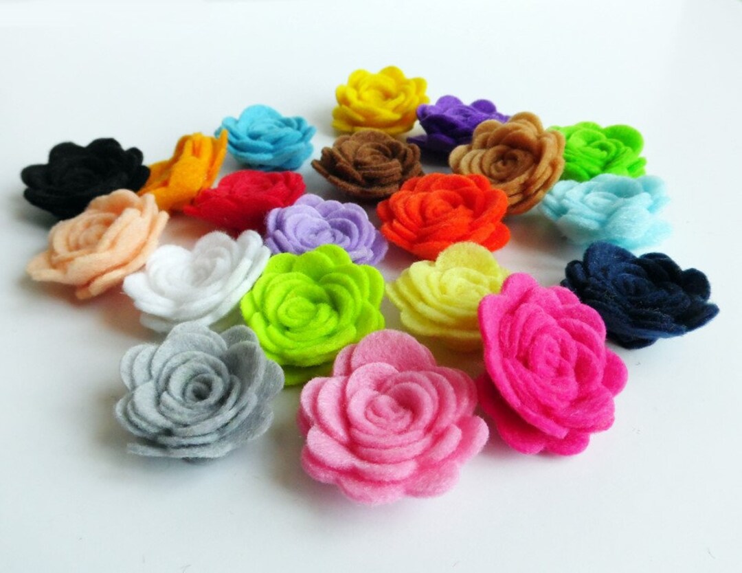 Felt Flower 20 Pieces, Spring Felt Ornaments, Floral Gift Packing - Etsy