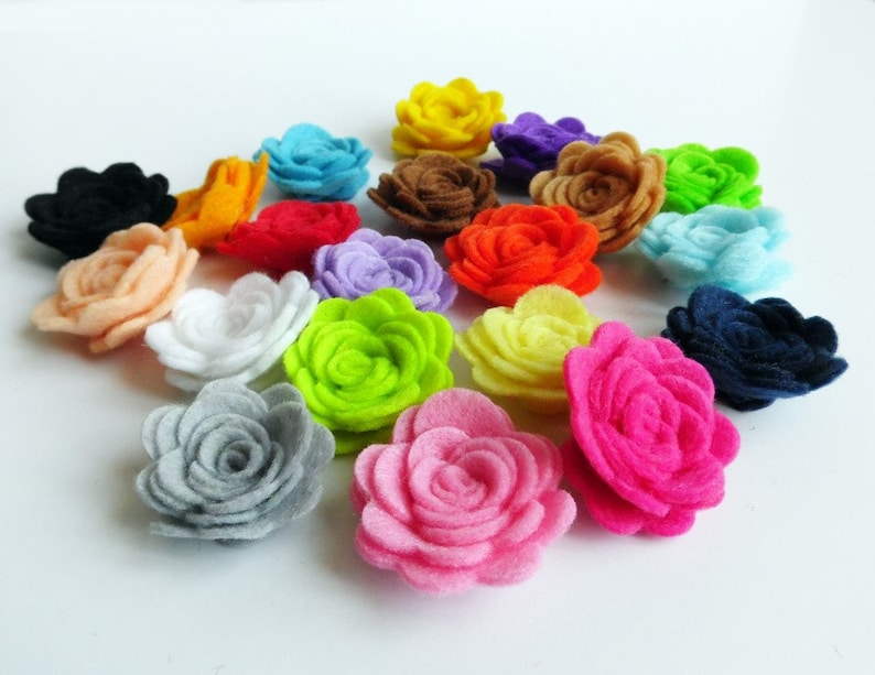 Felt Flower 20 Pieces Spring Felt Ornaments Floral Gift - Etsy