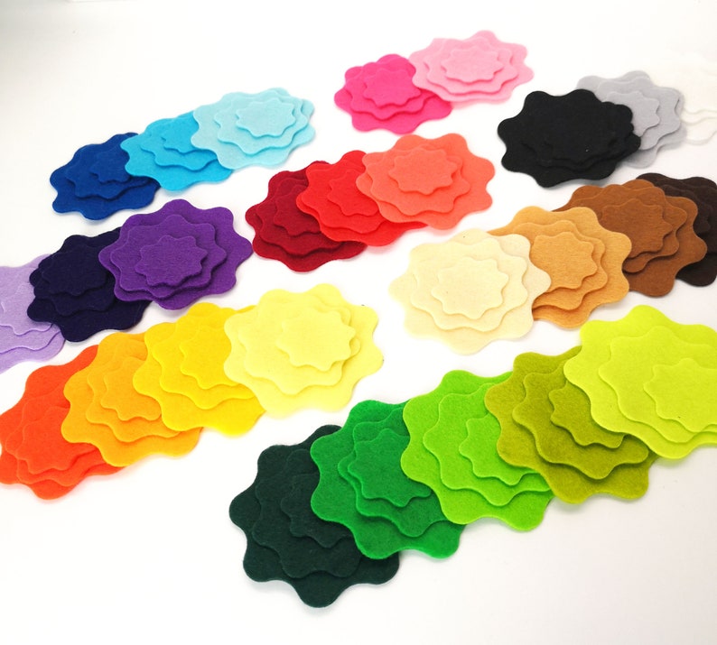 Felt flower shapes Felt Die Cuts for Appliques 81 pieces | Etsy
