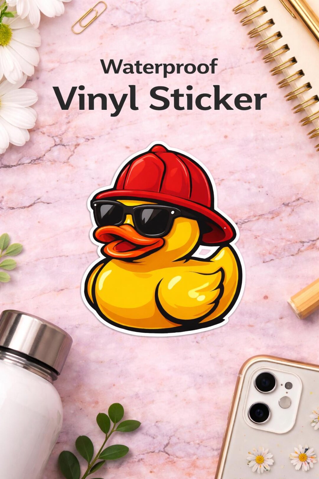Duck With Fire Helmet Sticker - Etsy