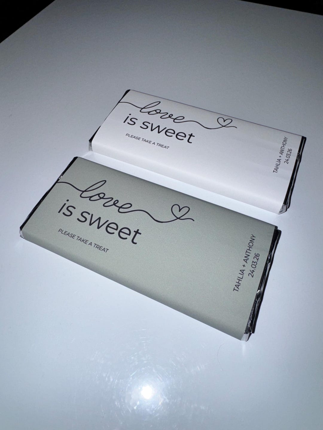 Custom Chocolate Bar Wrappers: Wedding / Party Favours, Love is Sweet ...