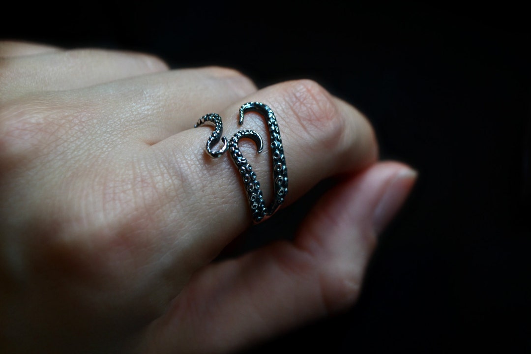 Sterling Silver Octopus Ring, Tentacle Ring, Kraken Ring, Octopus ...