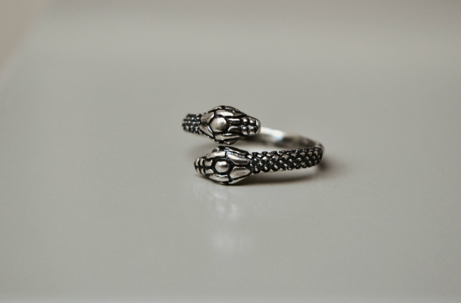 Snake Ring Sterling Silver Ouroboros Serpent Ring Twin Snake - Etsy