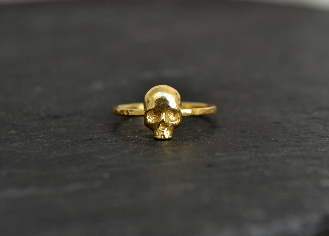 Skull Ring 14K Solid Gold Skull Ring Skull Engagement Ring - Etsy