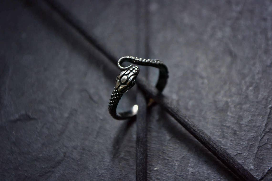 Ouroboros Ring Sterling Silver Snake Ring With Octopus Tentacle Ring ...