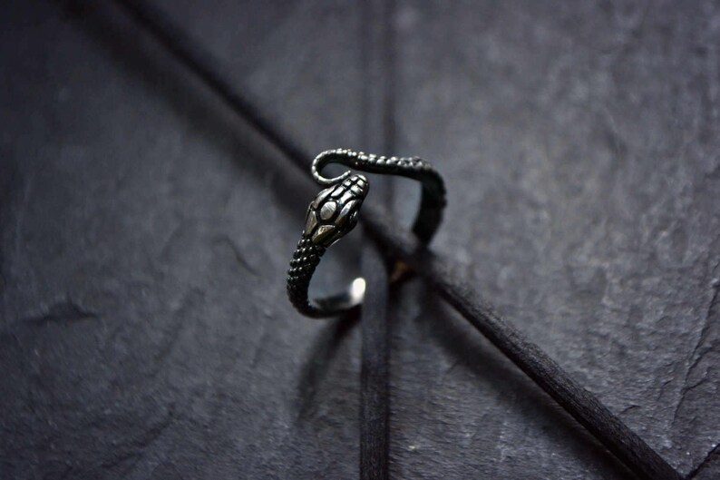 Ouroboros Ring Sterling Silver Snake Ring with Octopus | Etsy