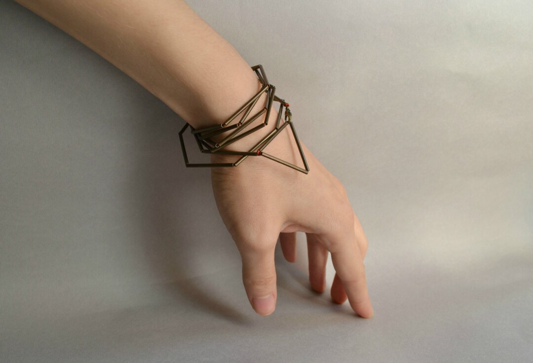 Triangle Geometric Bracelet Necklace, Minimalist Bracelet Necklace ...
