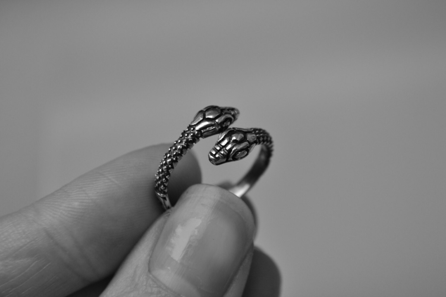 Snake Ring Sterling Silver Ouroboros Serpent Ring Twin Snake | Etsy