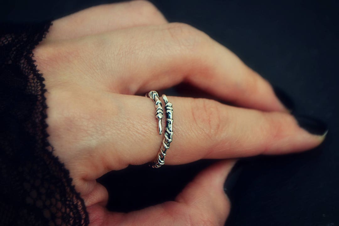 Claw Ring Sterling Silver Dragon Ring Raven Claw Ring Viking Crow Talon ...