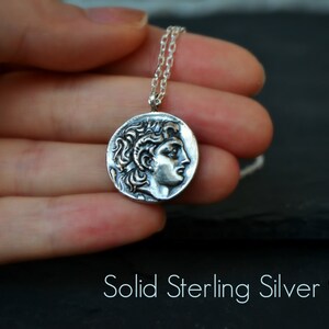 Alexander the Great Coin Necklace, Mens Necklace, Sterling Silver, Coin ...