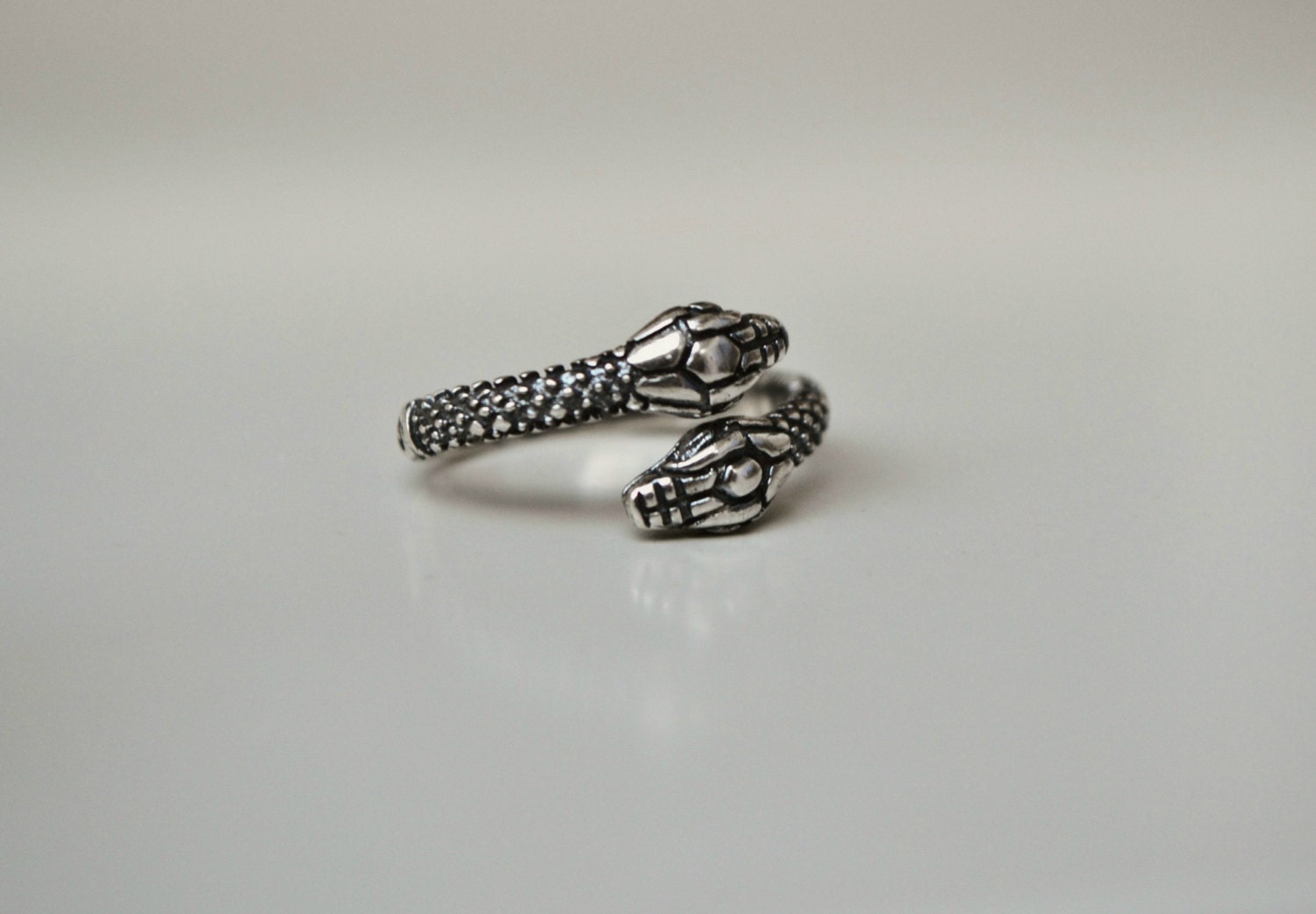 Snake Ring Sterling Silver Ouroboros Serpent Ring Twin Snake | Etsy
