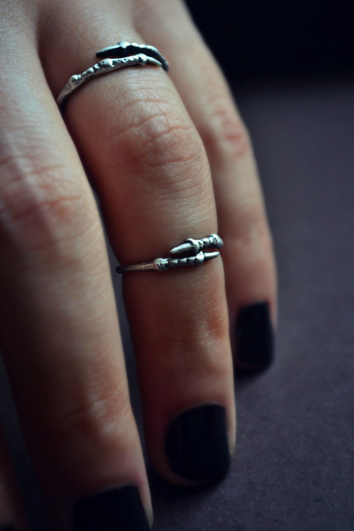 Gothic Raven Claw Ring Talon Ring Sterling Silver Macabre Creepy ...