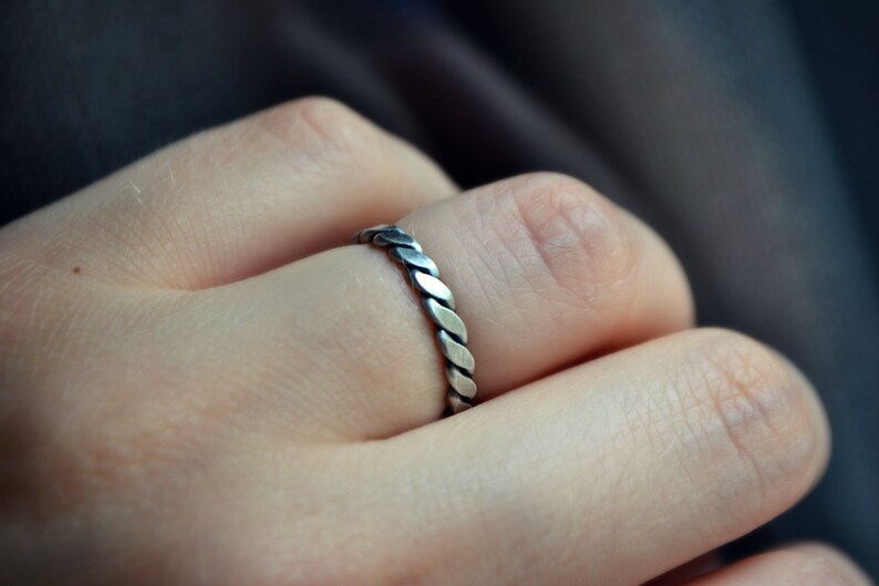 Couples Ring Set, Promise Rings, Weaved Braided Rings, Matching His ...