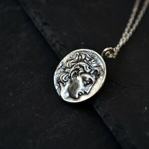 Alexander the Great Coin Necklace, Mens Necklace, Sterling Silver, Coin ...