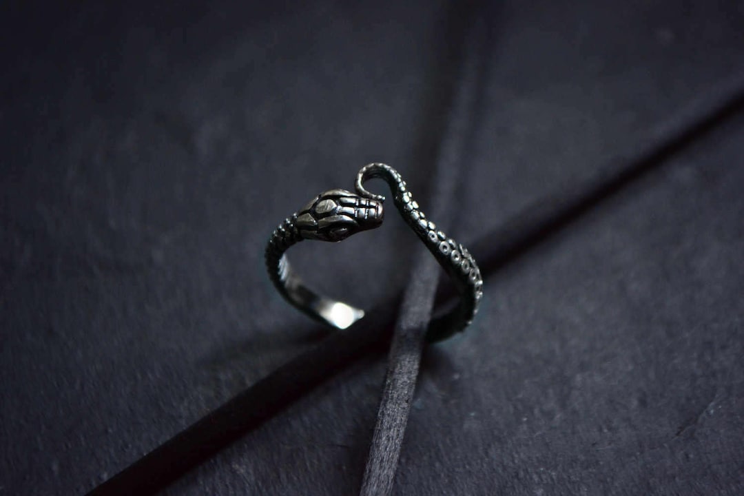 Ouroboros Ring Sterling Silver Snake Ring With Octopus Tentacle Ring ...