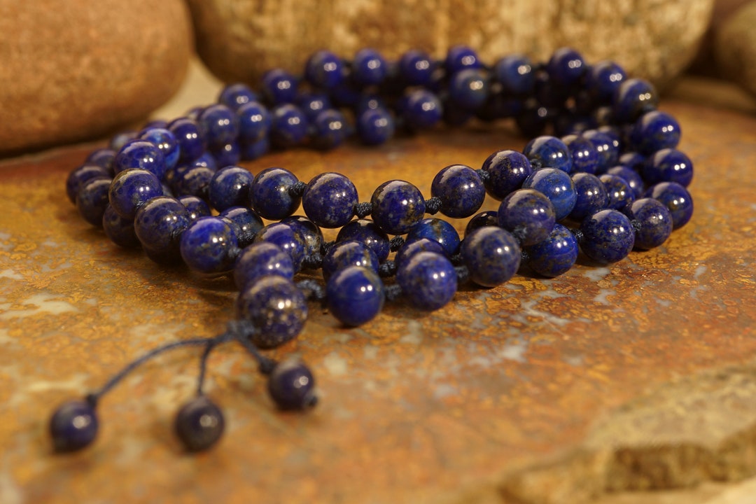 Lapis Lazuli Mala • AAA • Hand-knotted Mala • 8mm • Beads for ...