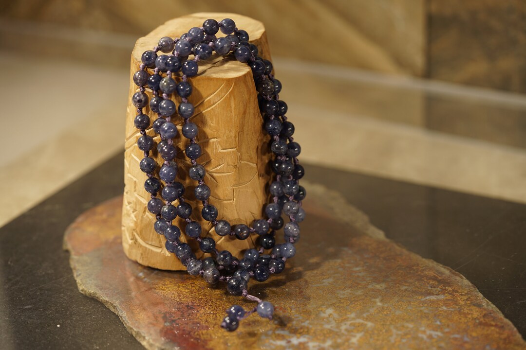 Iolite Mala Necklace • Iolite Mala for Creativity and Vision • 6mm ...
