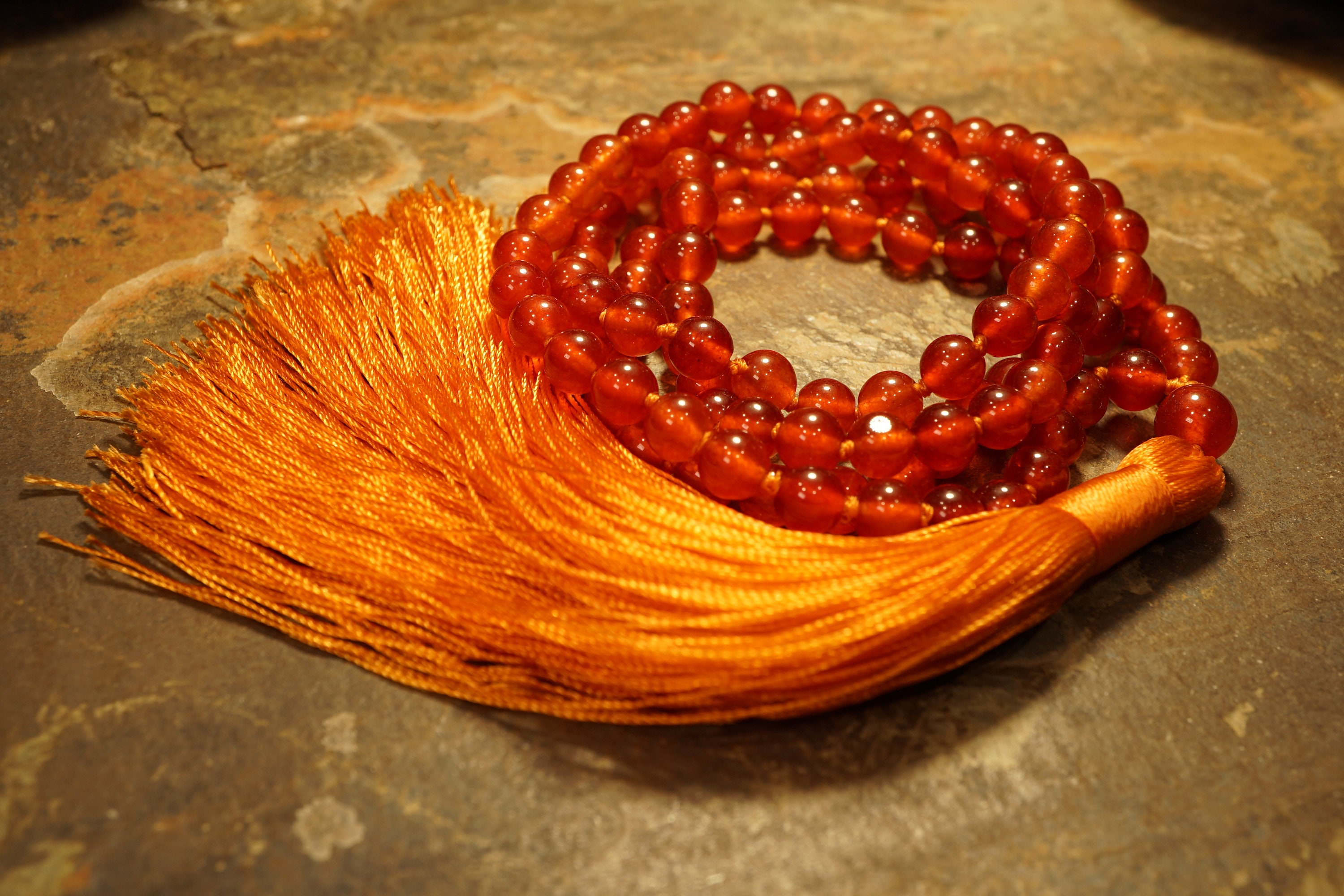 Burnt Orange Jade Mala Jade Mala Necklace Jade Necklace | Etsy