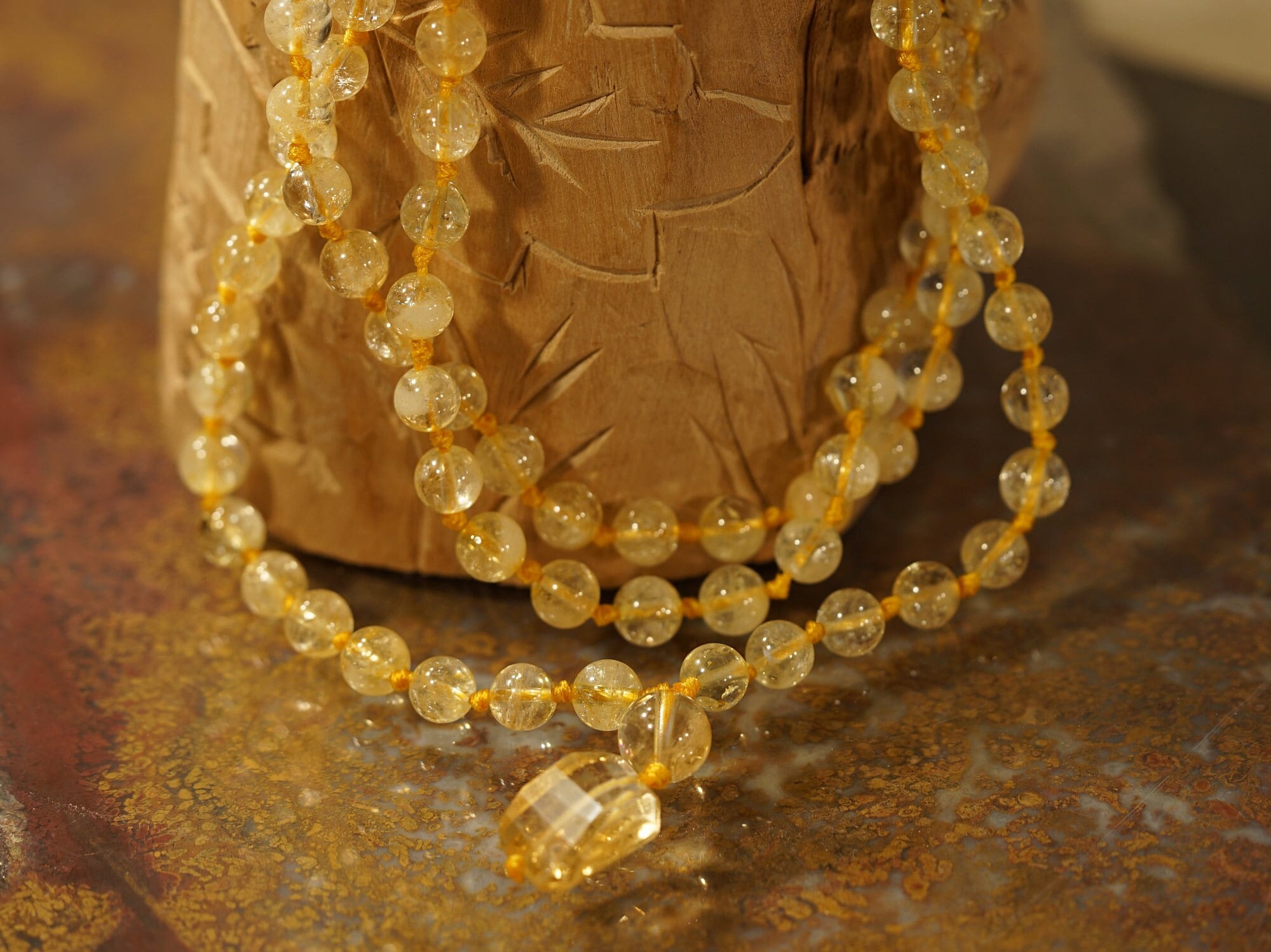 Natural Citrine Mala Necklace Citrine Mala Beads 6mm or 8mm Crystal Necklace 108 1 Wealth Abundance and Creativity AG4659