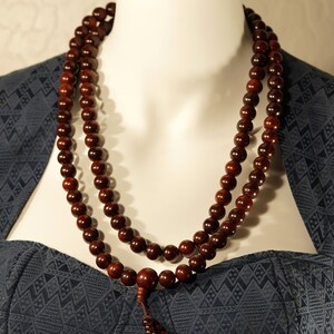Red Sandalwood Mala • Adjustable, Stretchable Mala • 12mm • Rakta ...