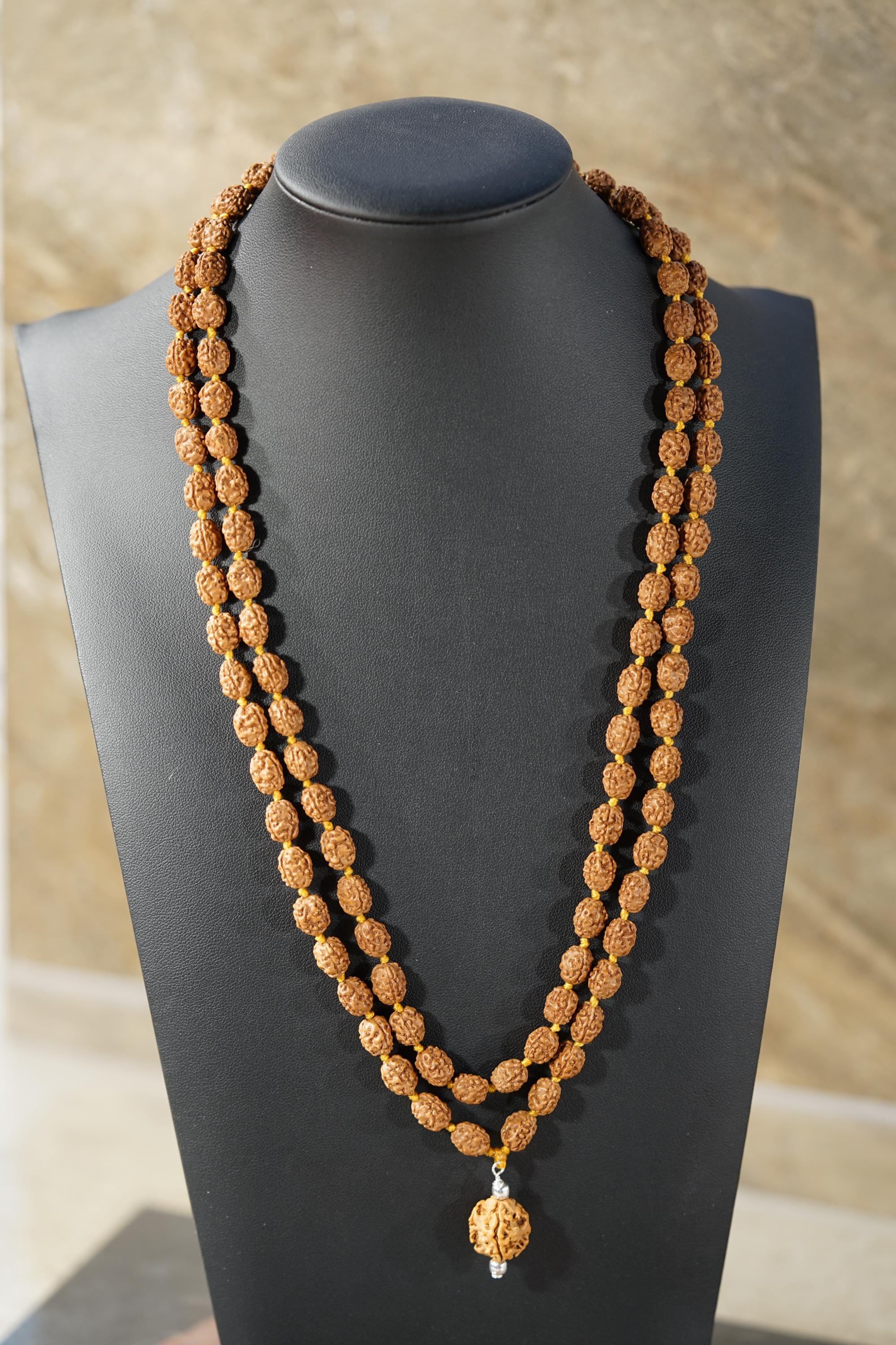 Rudraksha Mala • Indonesian Rudraksha Mukhi Beads (108) + Nepalese ...