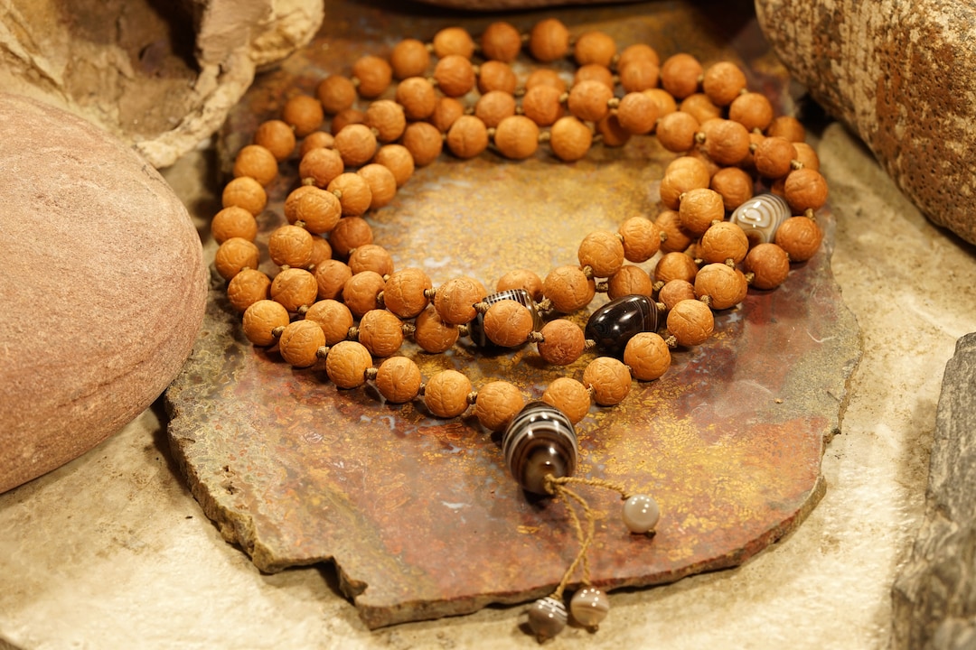 Nepal Bodhi Seed Mala • 11mm • Small Bead Bodhi Mala • Buddhist Prayer ...