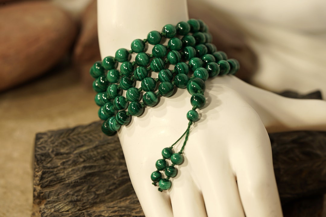 Malachite Mala • Malachite Necklace • 8mm • Malachite Bracelet • 108+1 ...
