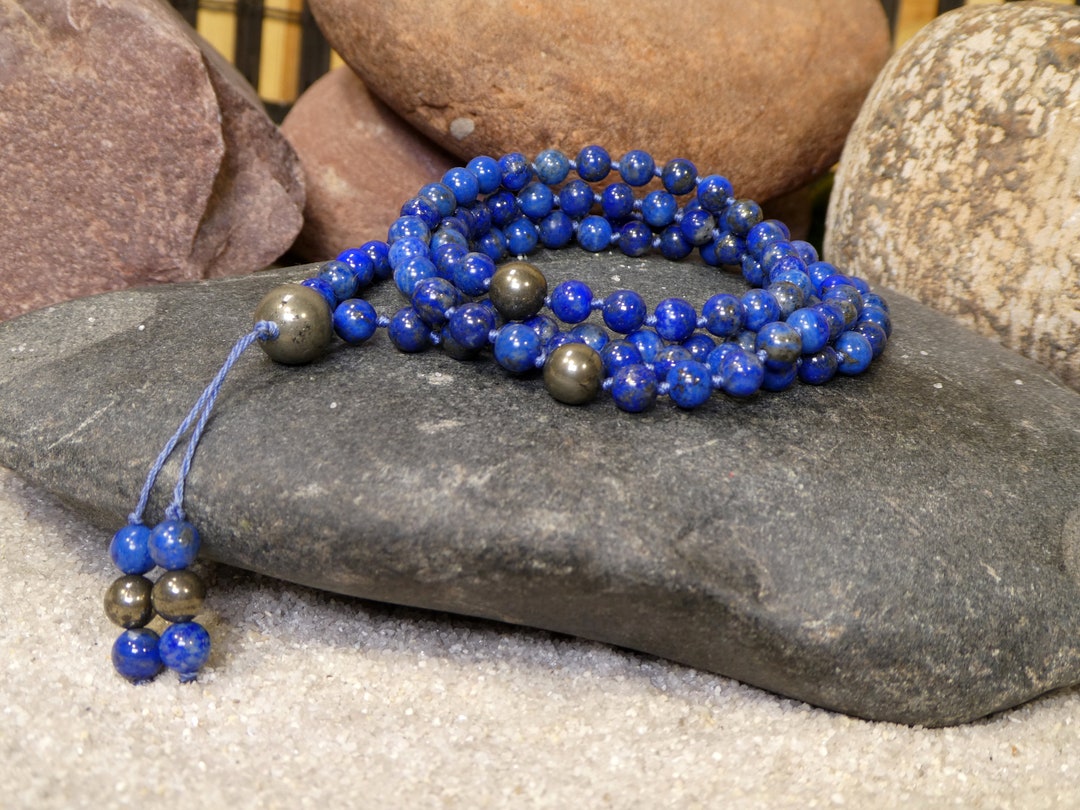 Lapis Lazuli Necklace • Mala Protection • 5.5mm • Throat Chakra Mala ...